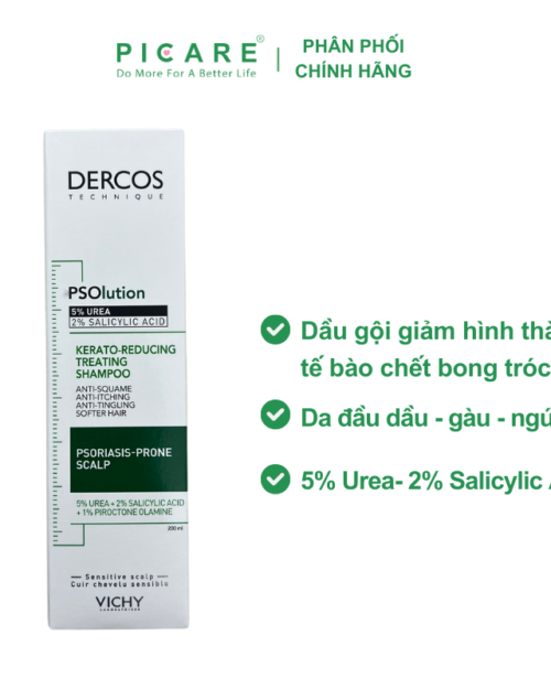 Dầu gội làm sạch tóc giảm tế bào da chết bong tróc Vichy Dercos ...